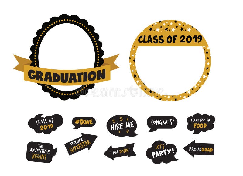 Graduation Photo Booth Elemnts and Party Props-vector Stock Vector ...