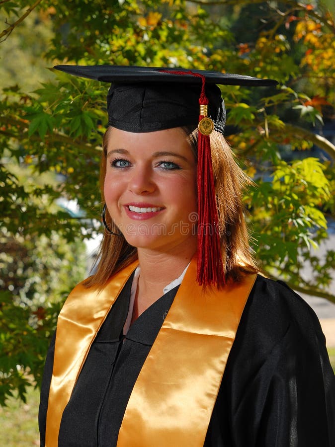 Graduation Portrait of Young Student Stock Image - Image of female ...