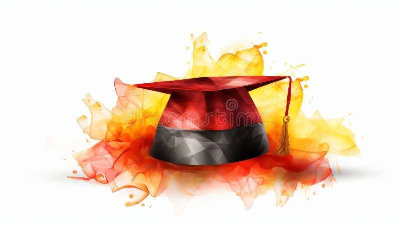 Graduation Poster Template with Graduate Cap and Copy Space for Text in ...