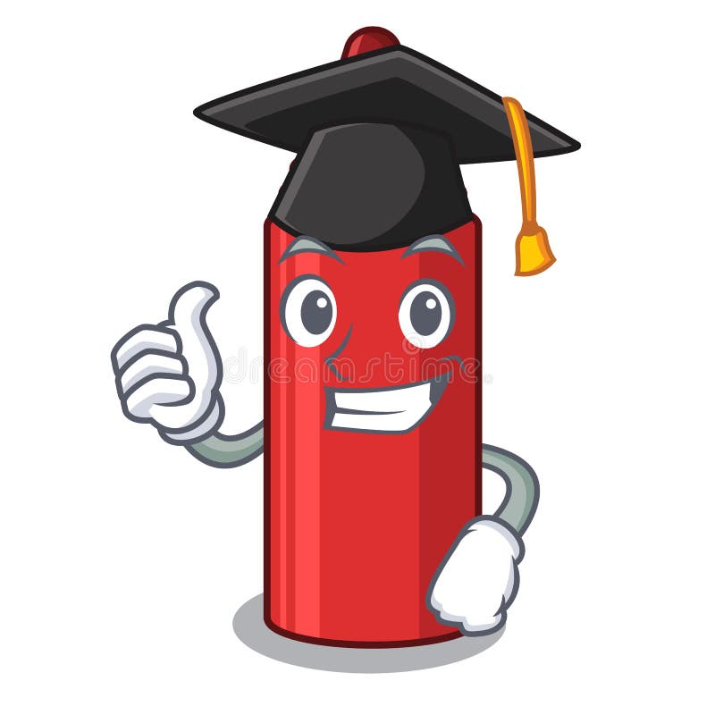 Graduation Red Crayon in the Character Shape Stock Vector ...