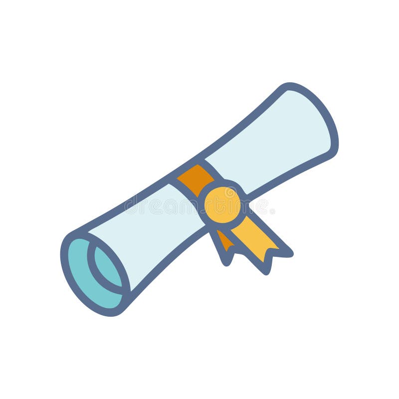 Graduation Scroll Icon stock vector. Illustration of education - 351936655