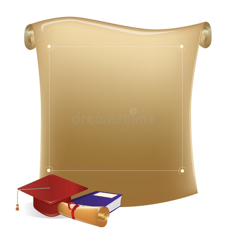 Graduation Scroll and Frame Set. Vector Illustration Decorative Design ...