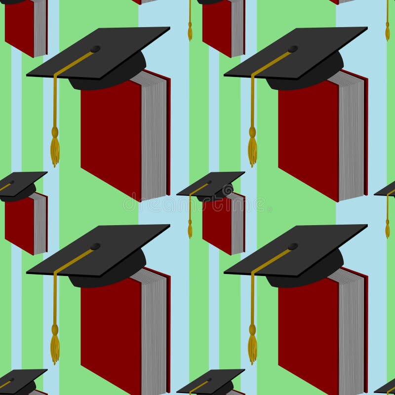 Graduation Seamless Background Design Stock Illustration - Illustration ...