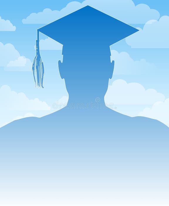 Graduation Silhouette Background Stock Illustration - Illustration of ...