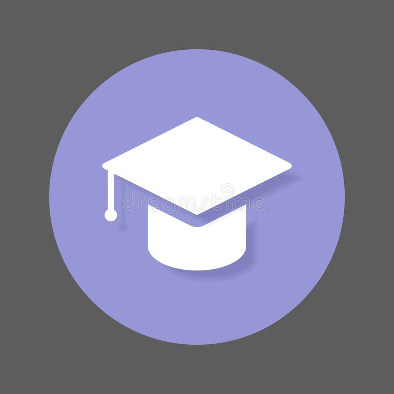 Graduation, Square Academic Cap Flat Icon. Round Colorful Button, Education Circular Vector Sign ...