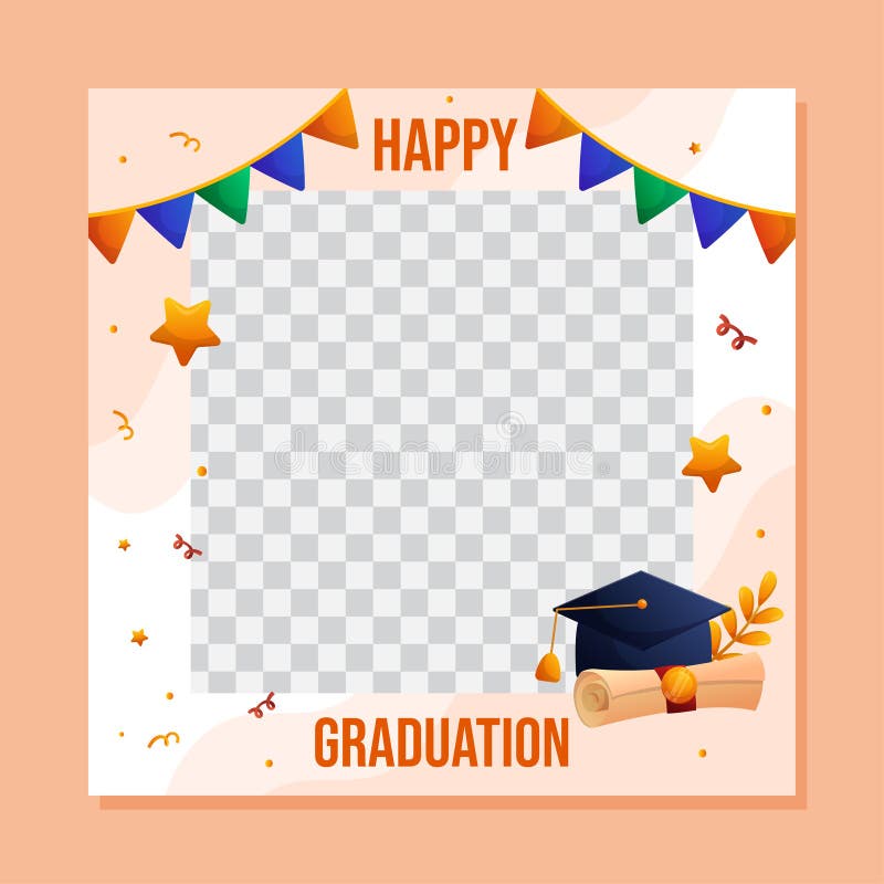Graduation Square Social Media Template with Empty Space for Student ...