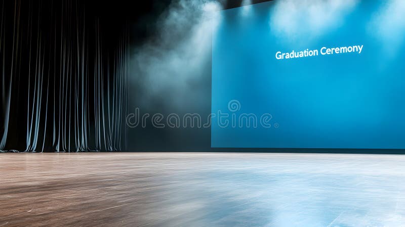 Graduation Stage with Spotlight Ready for Formal Academic Event ...
