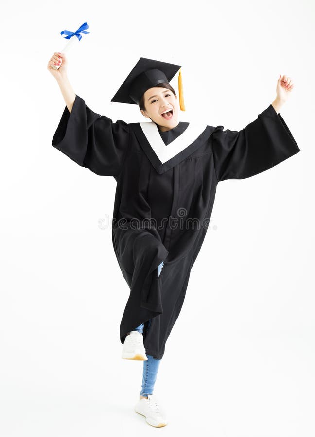 Graduate Student Holding a Diploma Stock Image - Image of portrait ...