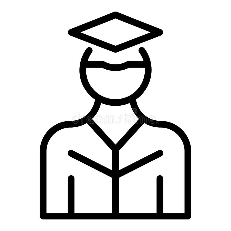 Graduation Student Icon Outline Vector. Study Office Stock Vector ...