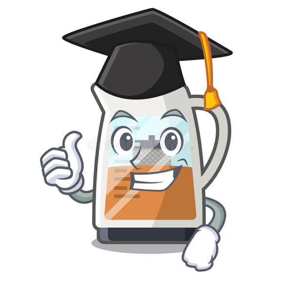 Graduation Tea Maker in the Cartoon Shape Stock Vector - Illustration ...