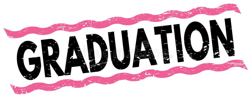 GRADUATION Text on Pink-black Lines Stamp Sign Stock Illustration ...