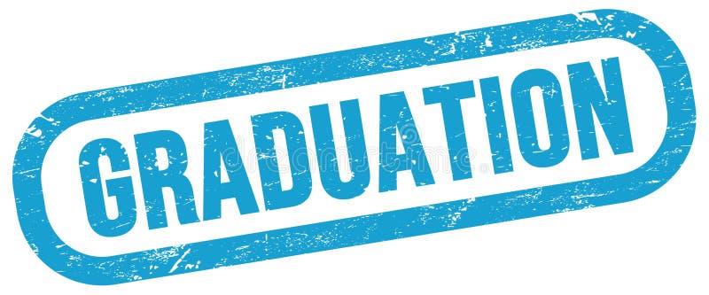 GRADUATION, Text Written on Blue Stamp Sign Stock Illustration ...