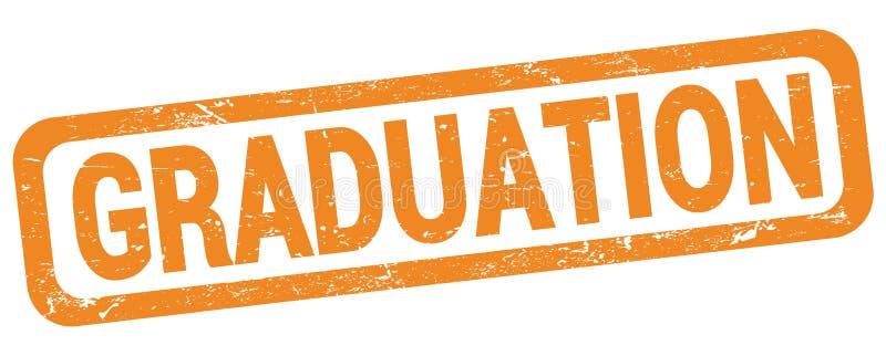 GRADUATION Text Written on Orange Rectangle Stamp Stock Illustration ...