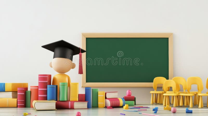 A Graduation Theme Features a Student Figurine Wearing a Cap beside ...
