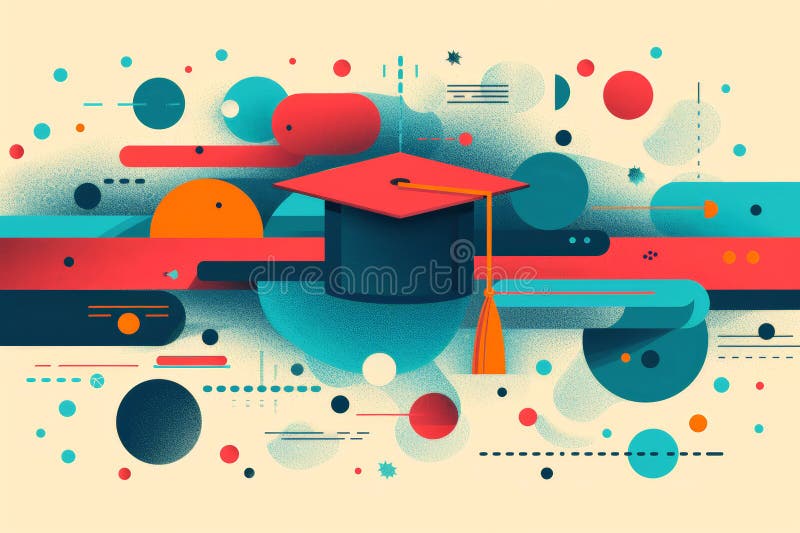 Graduation Time in Educational Institutions.Abstract Geometric Artwork ...