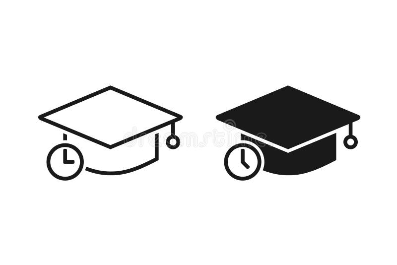 Graduation Time Icon. Illustration Vector Stock Vector - Illustration ...