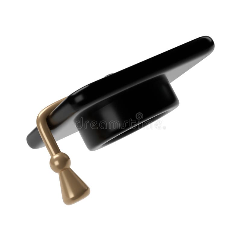 Graduation University or College Black Cap 3d Icon Illustration ...