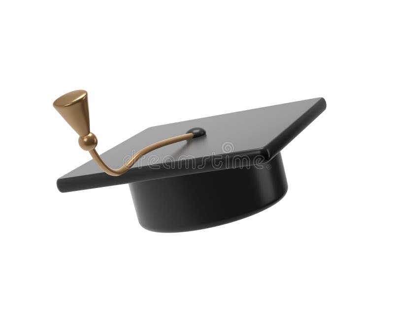Graduation University or College Black Cap 3d Illustration. Element for ...