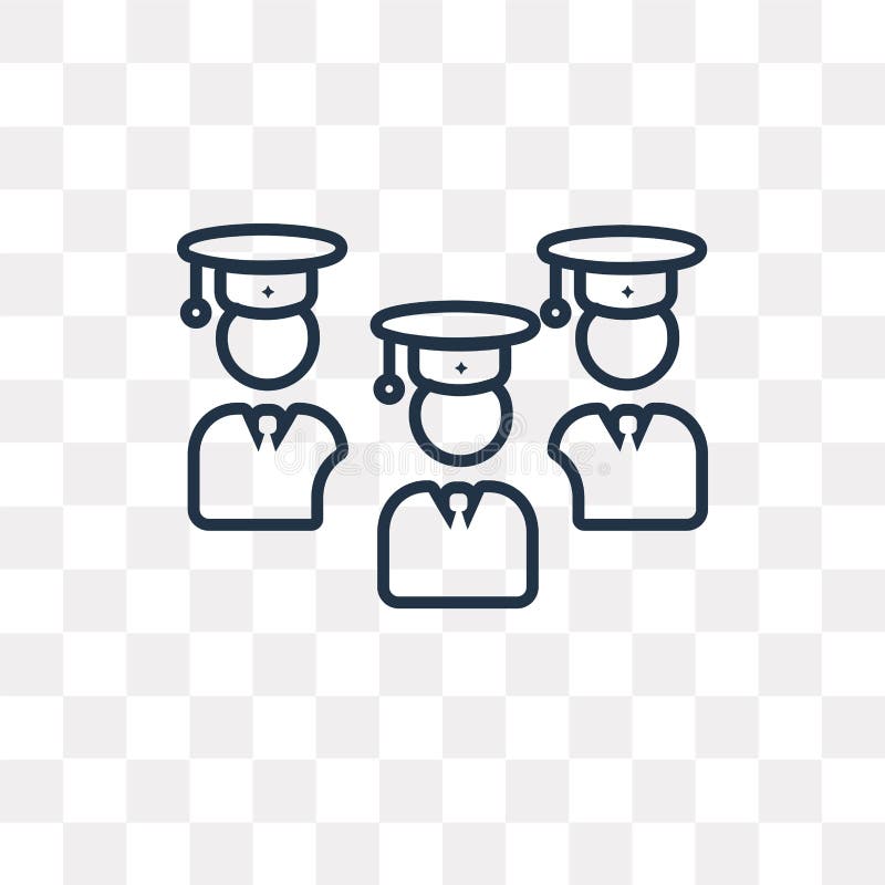 Graduation Vector Icon Isolated on Transparent Background, Linear ...