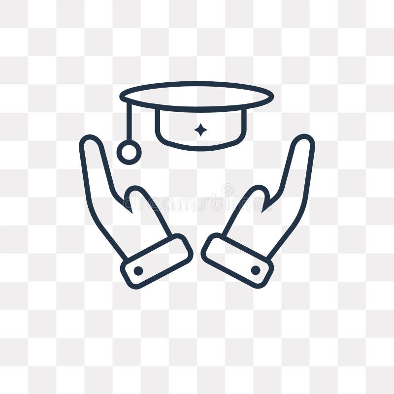 Graduation Vector Icon Isolated on Transparent Background, Linear ...
