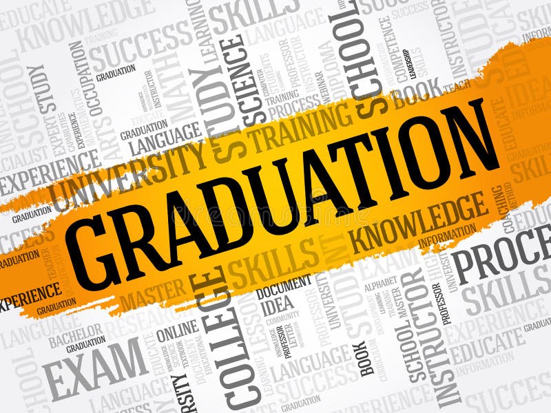 Graduation Word with Graduate Cap, Black and Gold Color, Glitter Dots ...