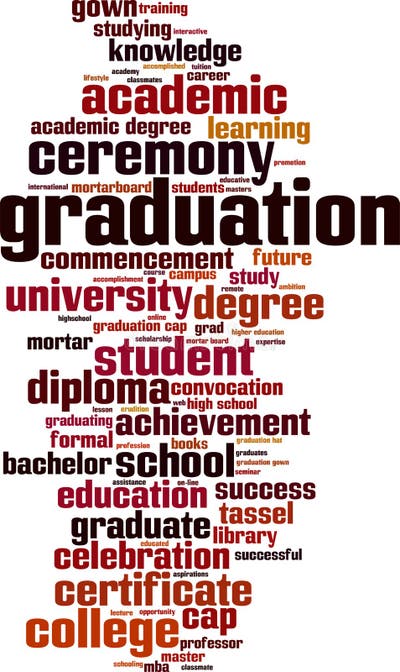 Graduation word cloud stock vector. Illustration of high - 222902184