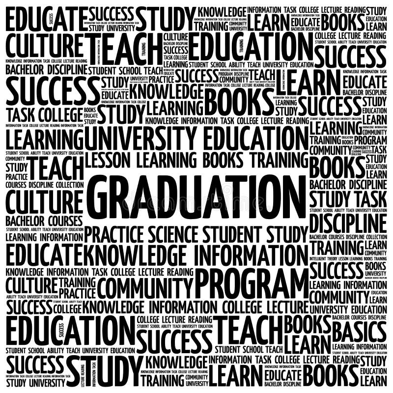 Graduation Word with Graduate Cap, Black and Gold Color, Glitter Dots ...