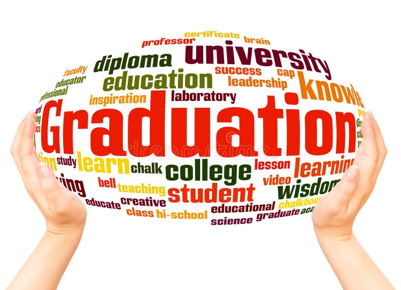 Graduation Word Cloud Hand Sphere Concept Stock Illustration ...