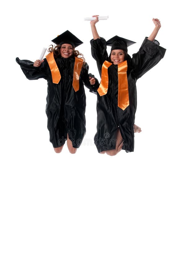 Gradutes jumping stock image. Image of cheerful, graduates - 9647193