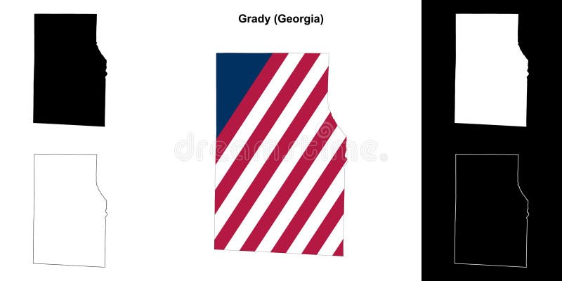 Grady outline map stock vector. Illustration of area - 323869571