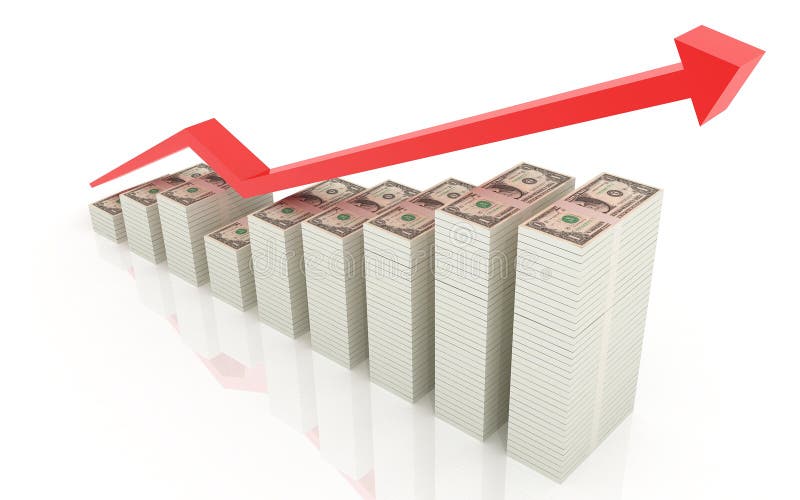 Stigande graf och dollar stock illustrationer. Illustration av marknad ...
