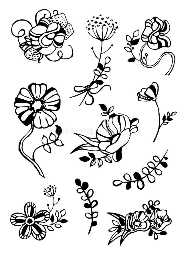 Graf_lab_flowers_elements stock vector. Illustration of graf - 121861713