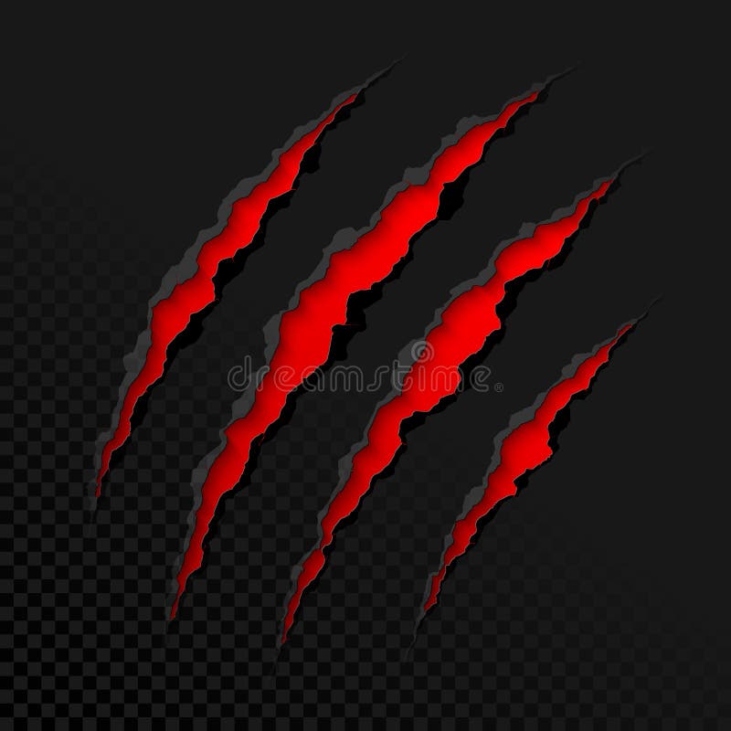 Graffi Degli Artigli Su Fondo Trasparente Illustrazione Vettoriale ...