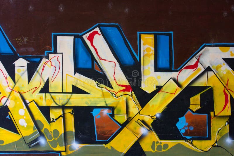 Cook Graffiti on Restaurant Brick Wall Editorial Stock Photo ...