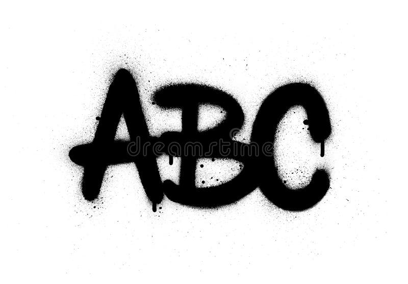 Graffiti Abc Text Sprayed in Black Over White Stock Vector ...