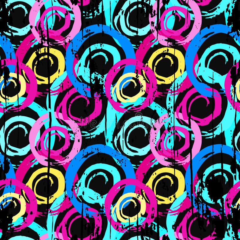 Graffiti Abstract Geometric Objects on a Black Background Stock ...