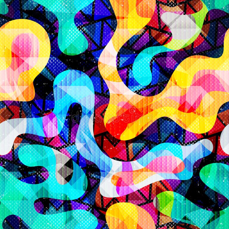 Graffiti Abstract Seamless Pattern Grunge Effect Vector Illustration ...