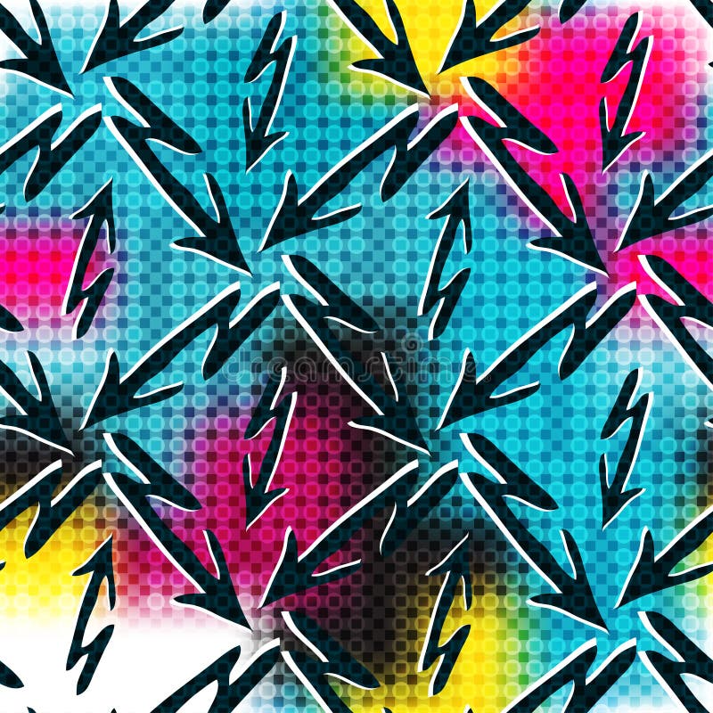 Graffiti Abstract Seamless Pattern Grunge Effect Vector Illustration ...