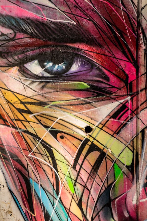 Graffiti Abstrait D'oeil Et De Visage Image stock éditorial ...