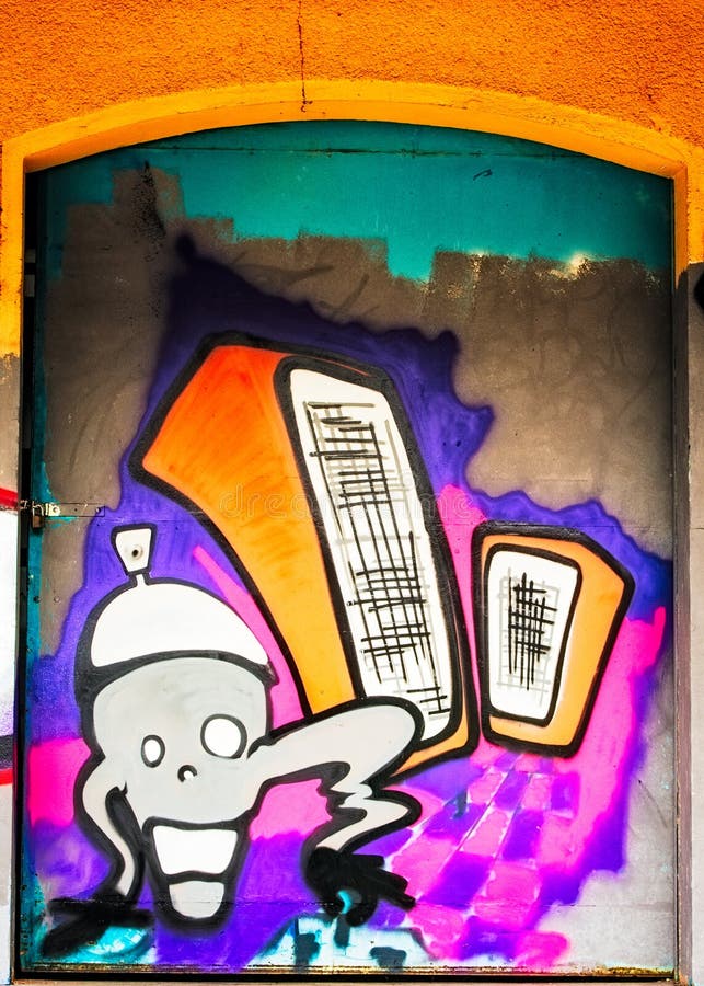 Graffiti Alien editorial stock photo. Image of grunge - 52994798