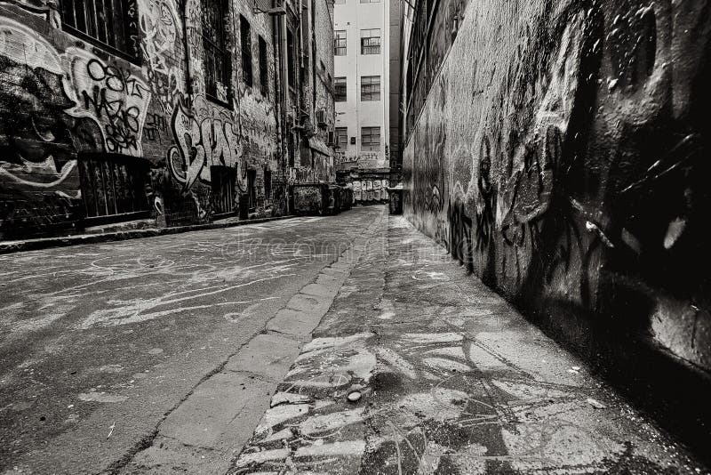 Graffiti Alley editorial stock photo. Image of tags, lane - 21807573