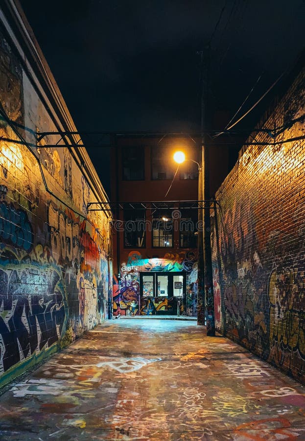 Graffiti In An Alley In Little Five Points, Atlanta, Georgia. Editorial ...