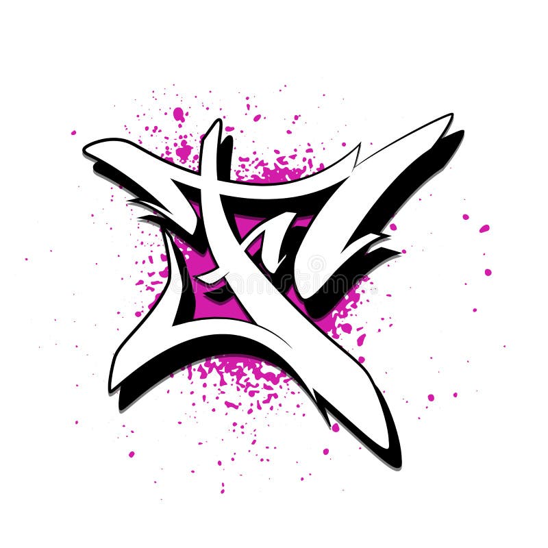 Graffiti Alphabet. Letter P Against a Background of Spray Paint Stock ...