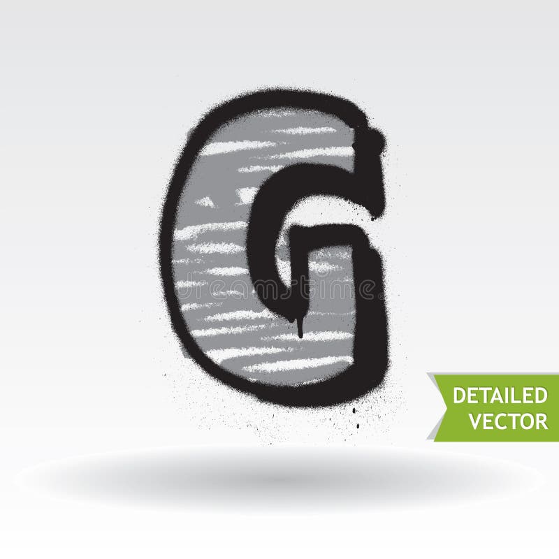 Graffiti Alphabet. Letter G. Highly Detailed Vector Font Stock Vector ...
