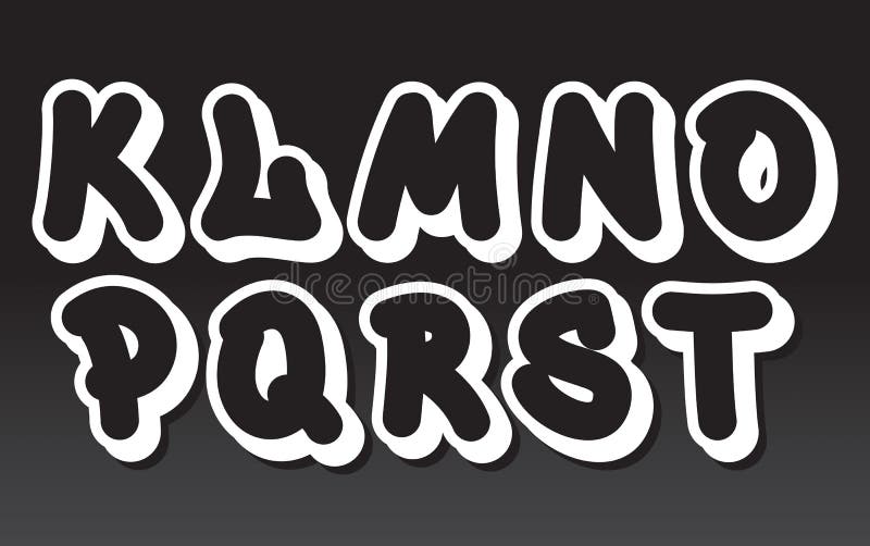Graffiti font (part 2) stock vector. Illustration of text - 24757257