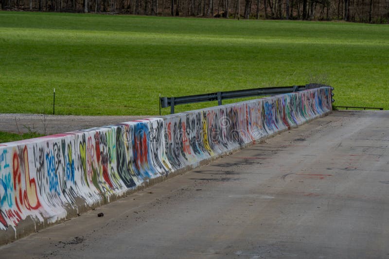 Graffiti Art on Bridge Barrier Stock Photo - Image of colorful, texture ...