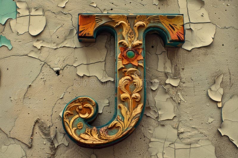 Graffiti Art on a City Building Wall, Featuring the Letter J Stock ...