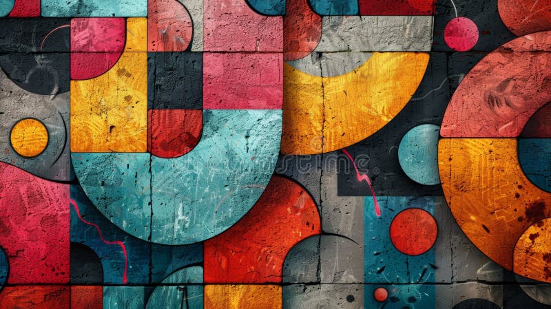 Graffiti Art Community, Colorful Abstract Graffiti Patterns on Aged ...