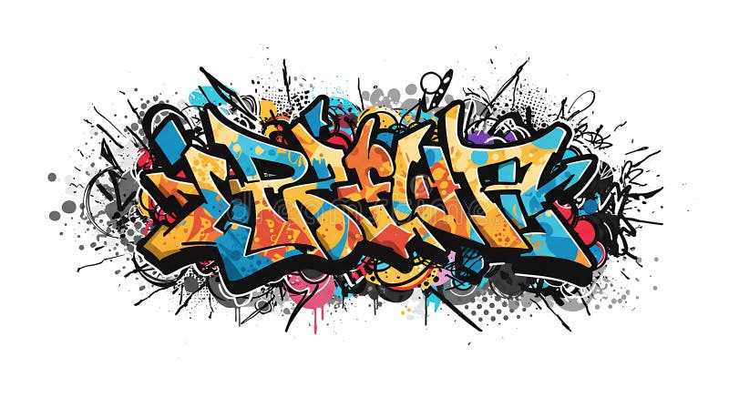 Graffiti Art Featuring Bold, Stylized Letters in Vibrant Colors ...