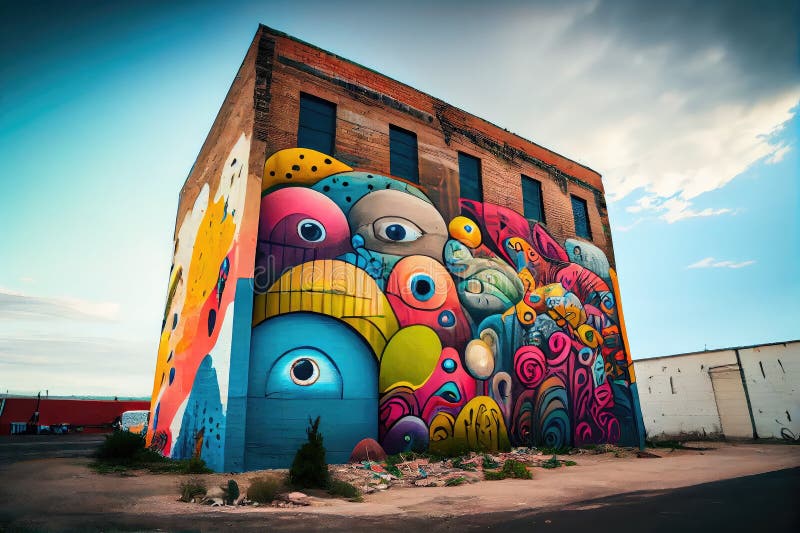 Graffiti Art Mural, Featuring Colorful Hand-painted Characters and ...